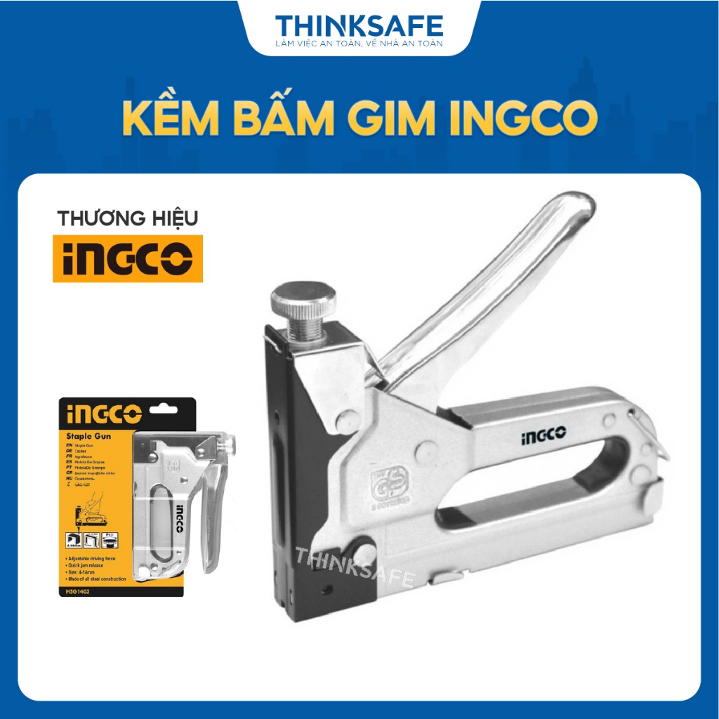 Kìm bấm gim INGCO HSG1403 Chiều dài 4-14mm, đk ngoài 11.3mm, đk sợi kim ...