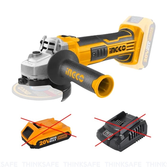 Máy mài góc pin 20V INGCO CAGLI1001, đĩa mài 100mm, trục chính M10 - Thinksafe