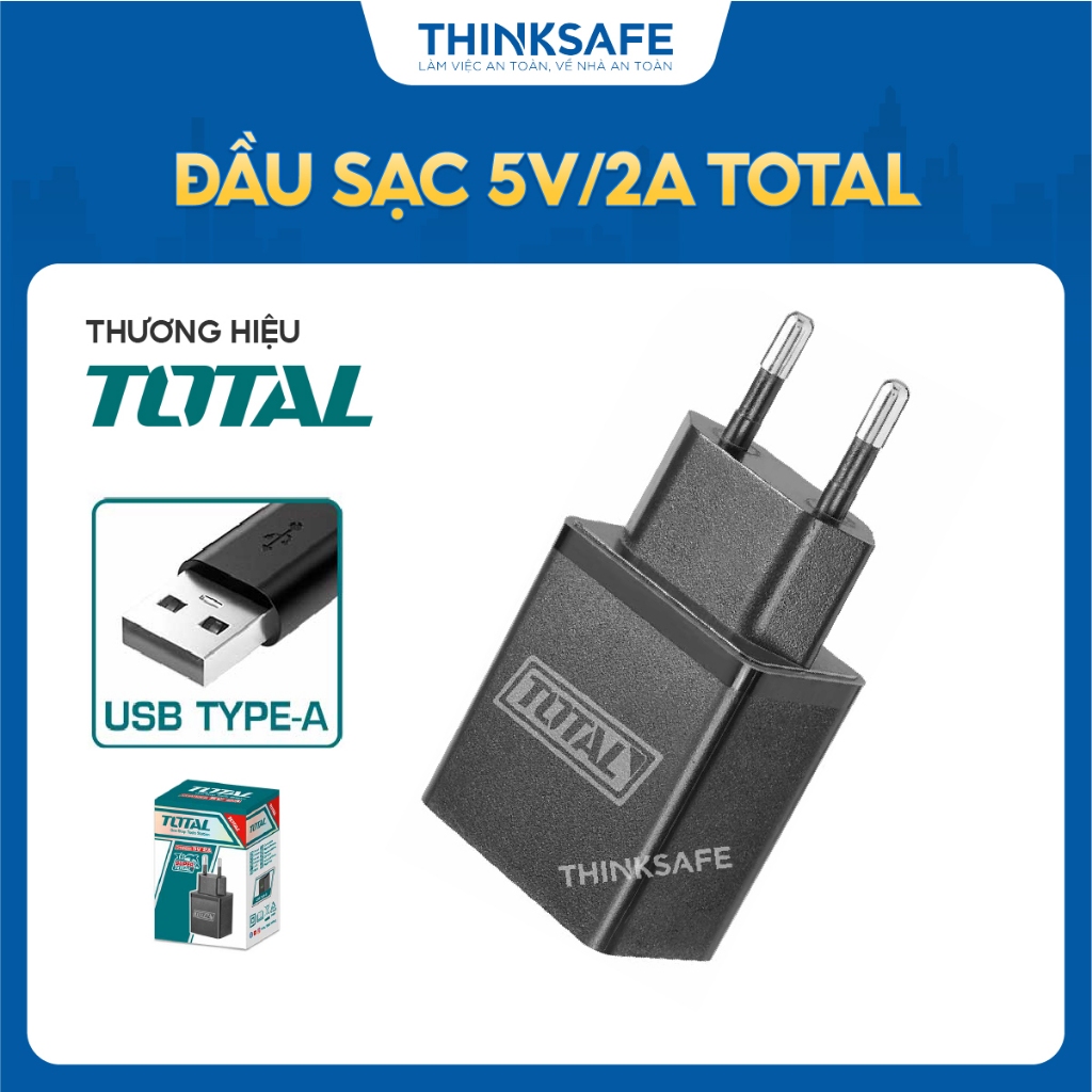 Củ sạc 5V/2A Total TCLI120502 và dây sạc type C TIUCC01 dài 1m, điện áp ...