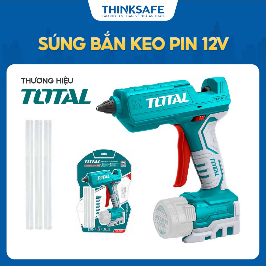 Súng bắn keo dùng pin 12V Total TGGLI1201, công suất đầu vào 100W ...