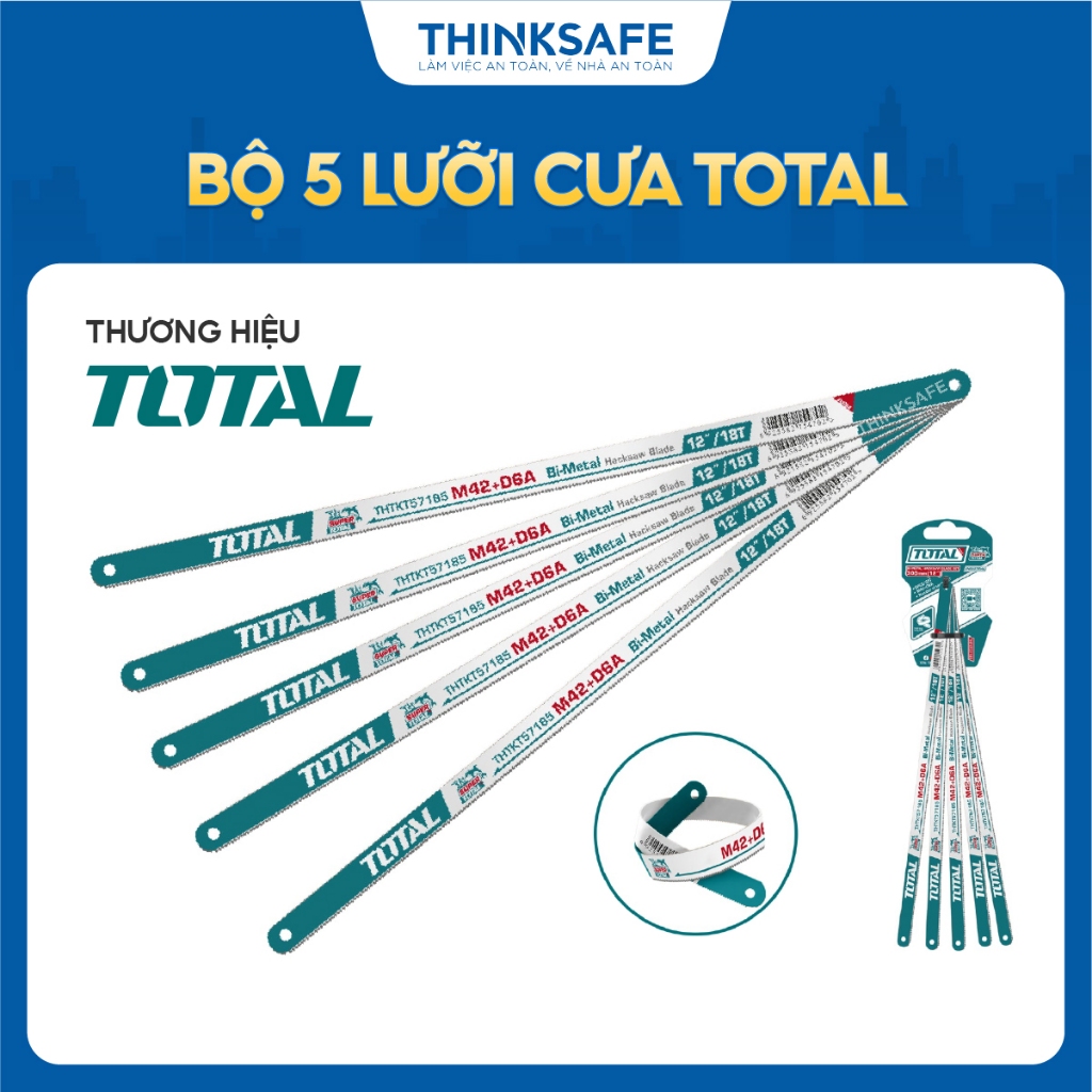 Bộ 5 lưỡi cưa Total 300mm THTKT57185 kích thước 300mm, có 18 răng cưa ...