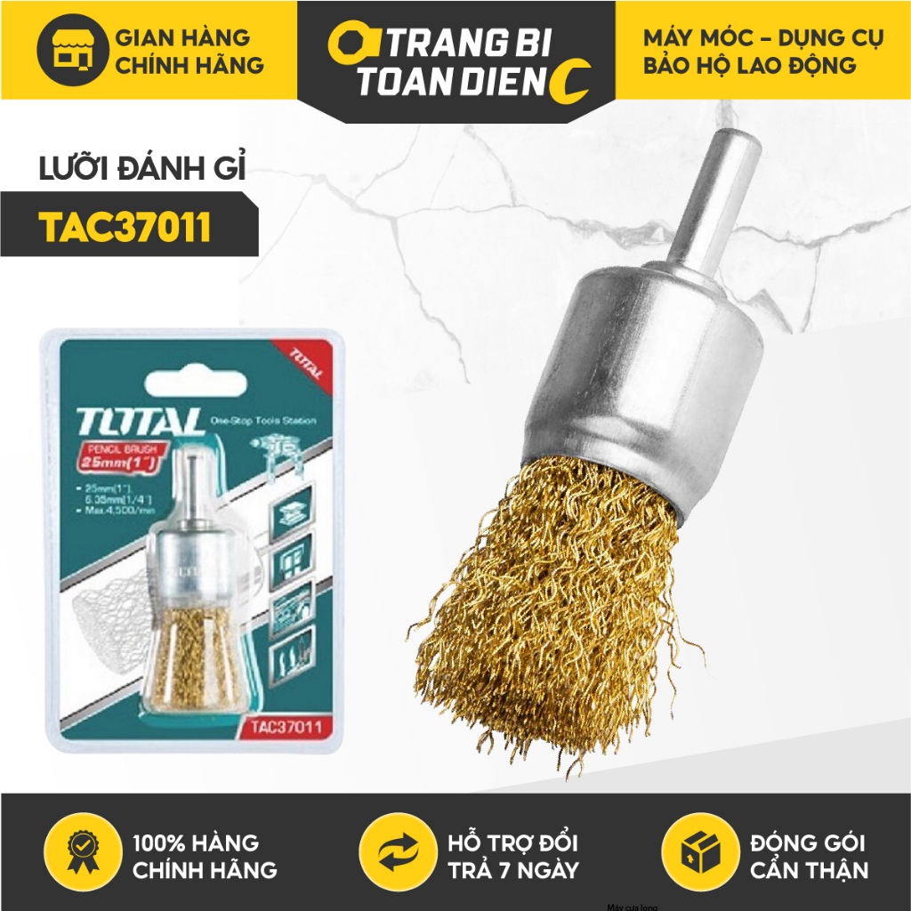 Chổi Cước TOTAL, TAC37011-TAC302562, dây cước dài 25mm, tốc độ 4500 ...