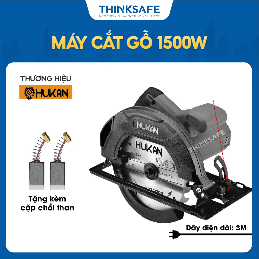 Máy cắt gỗ HUKAN HK-G2-CG185N, công suất 1500W, đường kính lưỡi cắt ...