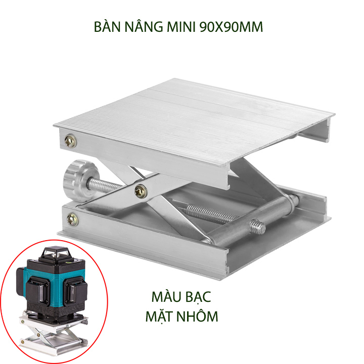 Bàn nâng mini dùng tay vặn, loại 90x90mm, mặt và đáy bằng nhựa hoặc ...