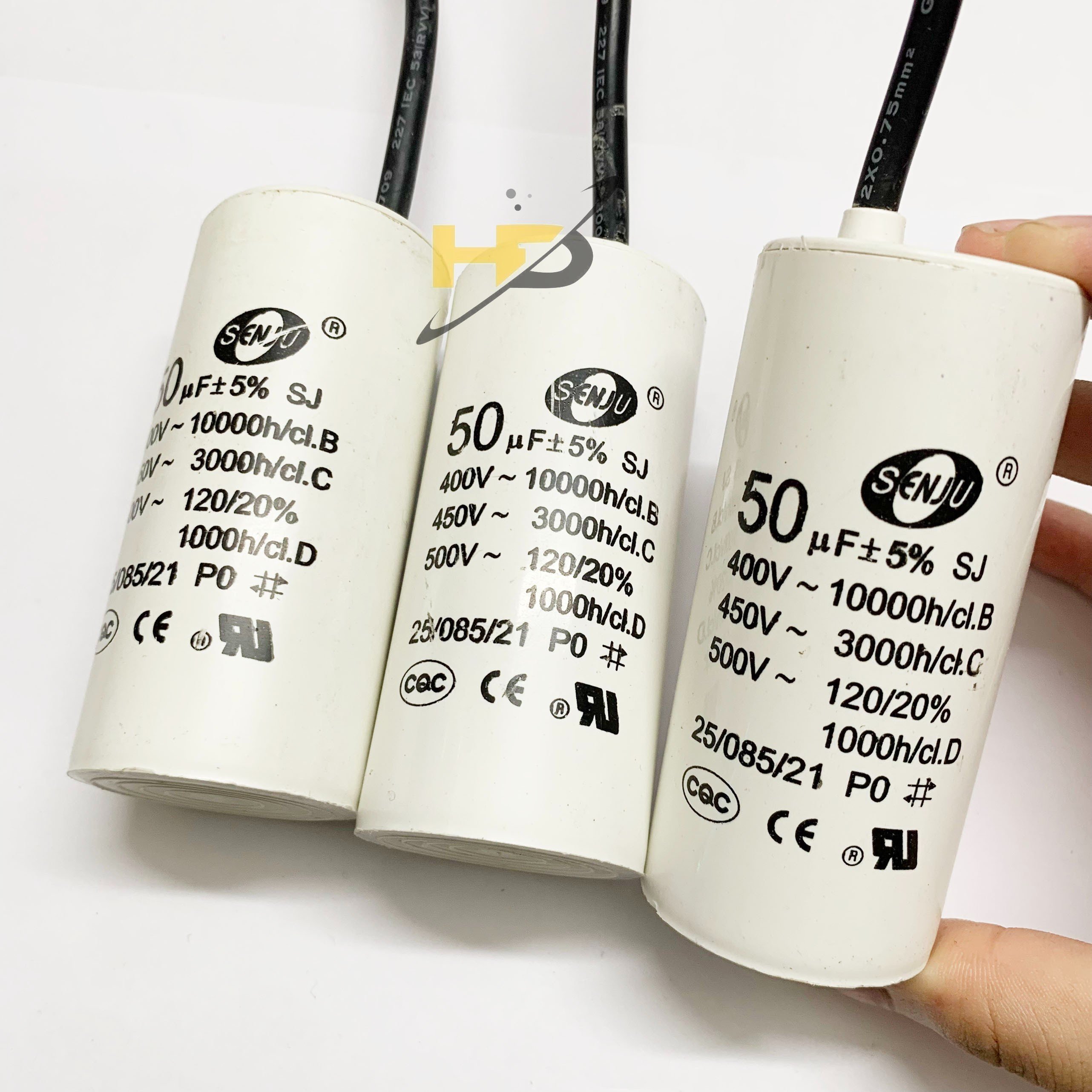 Tụ Khởi Động Bơm Nước, Máy Giặt CBB60 50uF 5% Chính Hãng SENJU