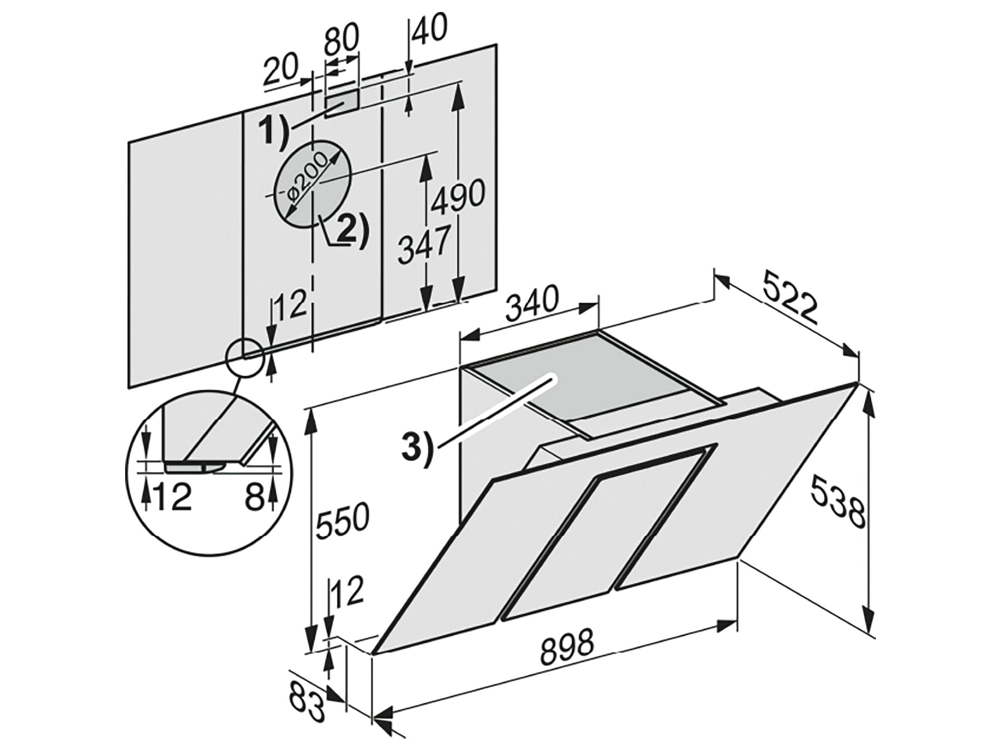 Hút mùi nghiêng Miele DA 6498 W
