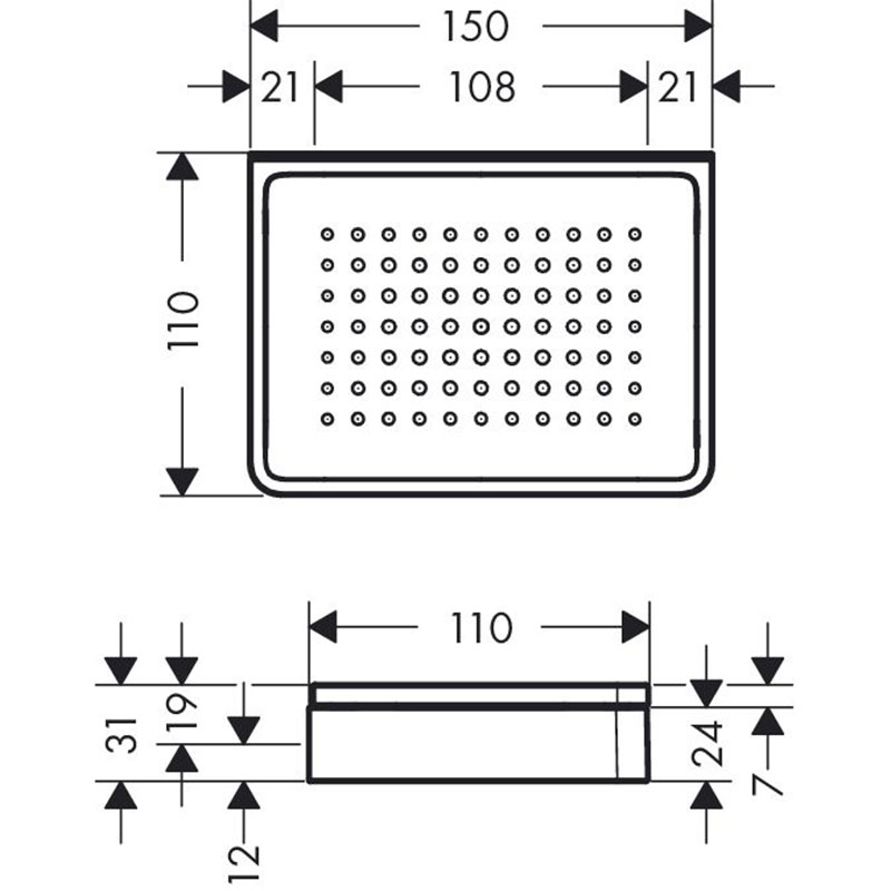 Kệ để xà bông AXOR Universal Accessories Softsquare 42803000