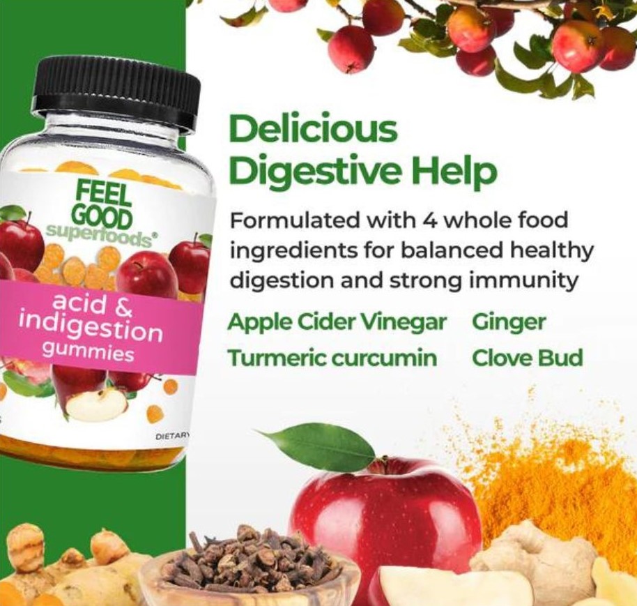 KẸO DẺO GIẢM AXIT & KHÓ TIÊU - FEEL GOOD ACID & INDIGESTION GUMMIES ...