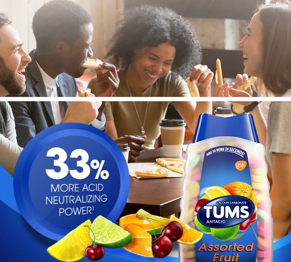 VIÊN NHAI KHÁNG AXIT GIẢM CHỨNG Ợ CHUA - TUMS ANTACID CHEWABLE TABLETS ...