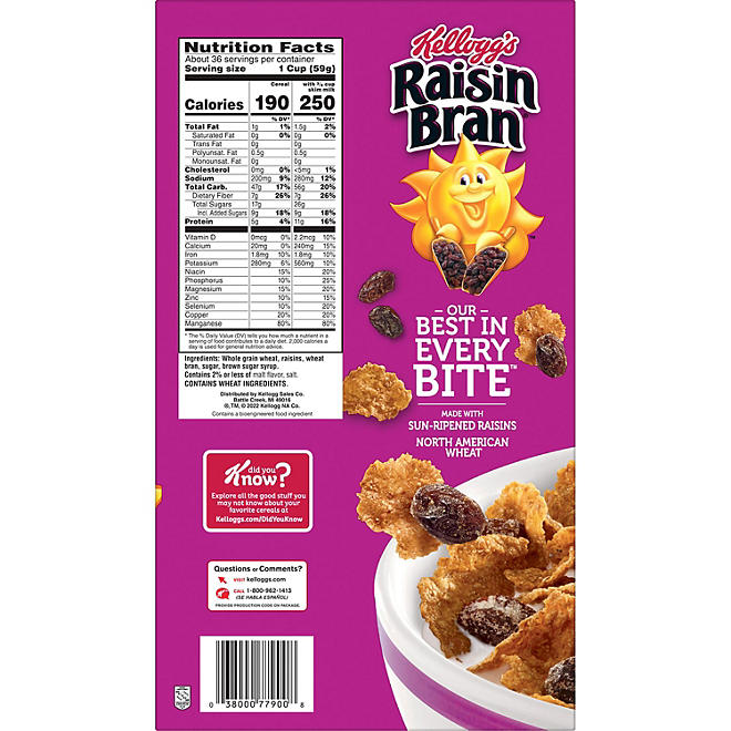 NGŨ CỐC NHO KHÔ - KELLOGG'S RAISIN BRAN CEREAL (76.5 OZ, 2 GÓI) Thích ...