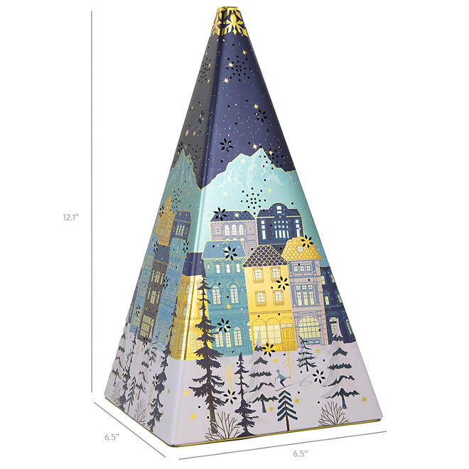 HỘP THIẾC KIM TỰ THÁP THẮP SÁNG VỚI SÔ CÔ LA SỮA THỤY SĨ - LIGHT-UP ...