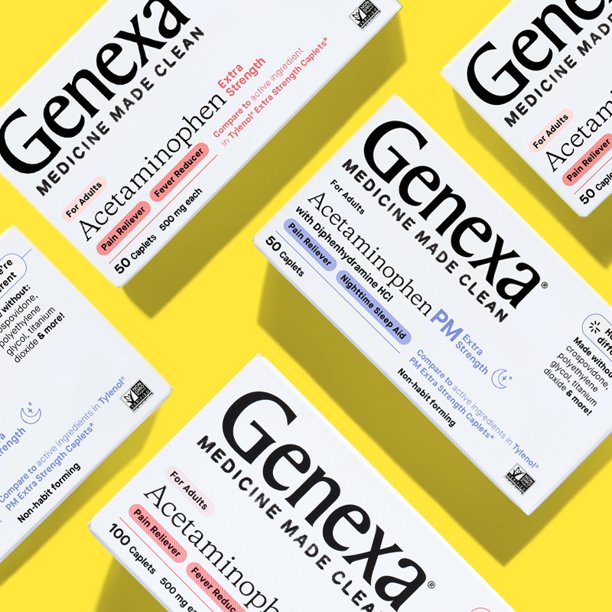 THUỐC GIẢM ĐAU VÀ GIẢM SỐT GENEXA EXTRA STRENGTH ACETAMINNOPHEN CAPLETS ...