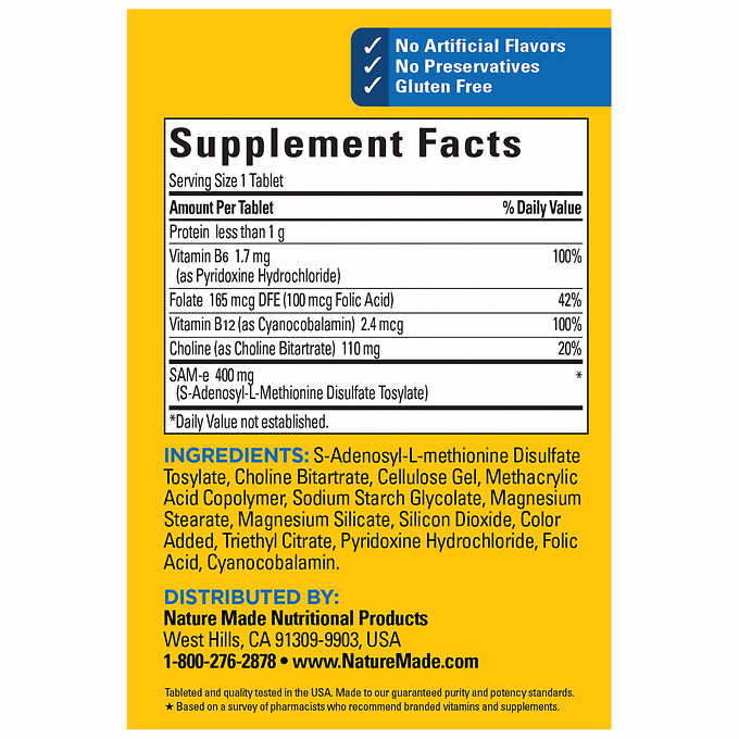 VIÊN UỐNG HỖ TRỢ SỨC KHỎE THẦN KINH VÀ NÃO - NATURE MADE SAM-E ADVANCED ...