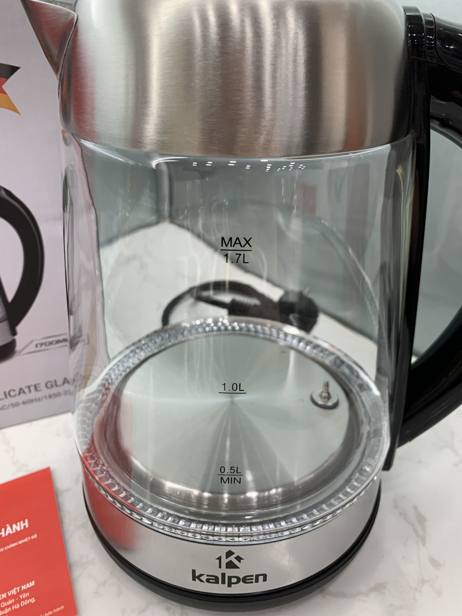 Ấm đun nước siêu tốc thủy tinh điều chỉnh nhiệt độ Kalpen KK88 | ĐIỆN ...