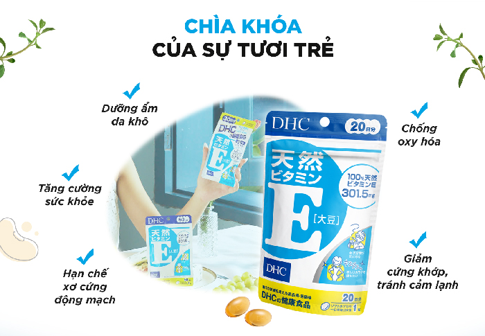 Viên uống bổ sung vitamin e DHC 60 ngày hỗ trợ hạn chế lão hóa da 60 viên