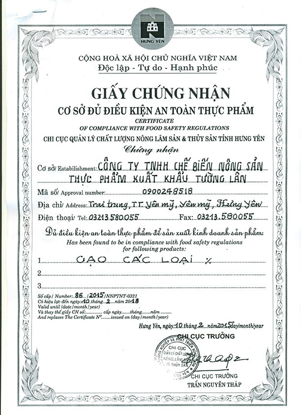 Ch ng Nh n T NG L N AGREX CO LTD Ch ng Nh n T NG L N AGREX CO LTD