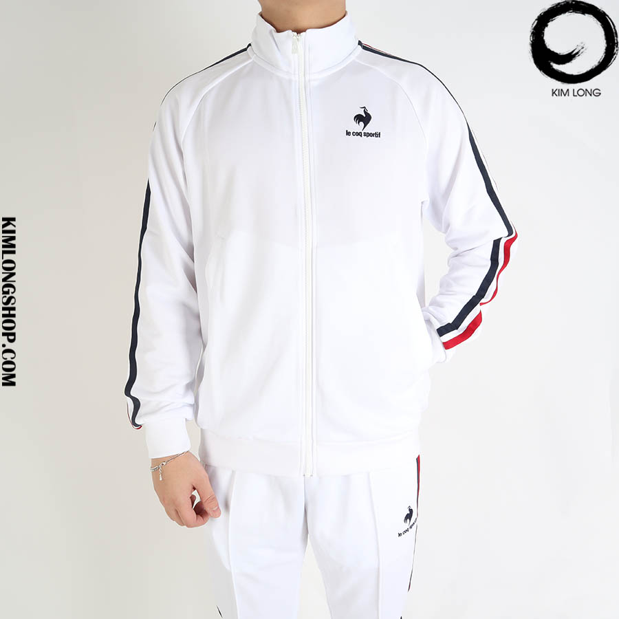 LECOQ TRACK JERSEY JACKET TRAINING WEAR- QMMSJF31-WHT