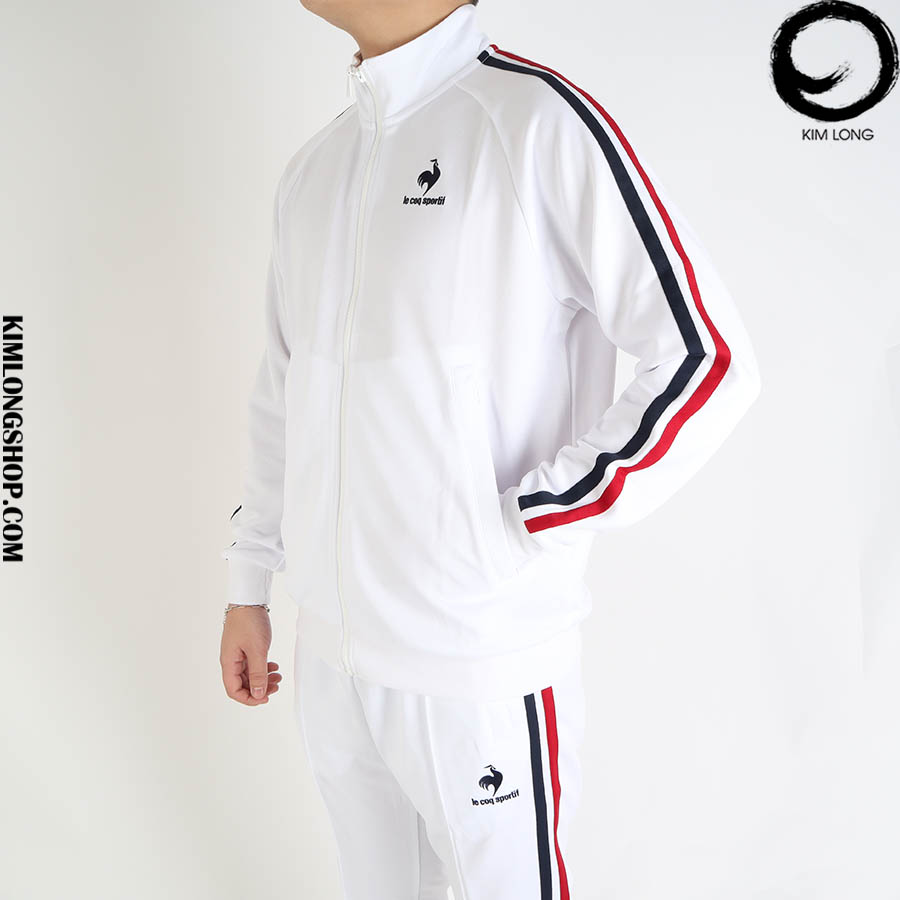 LECOQ TRACK JERSEY JACKET TRAINING WEAR- QMMSJF31-WHT