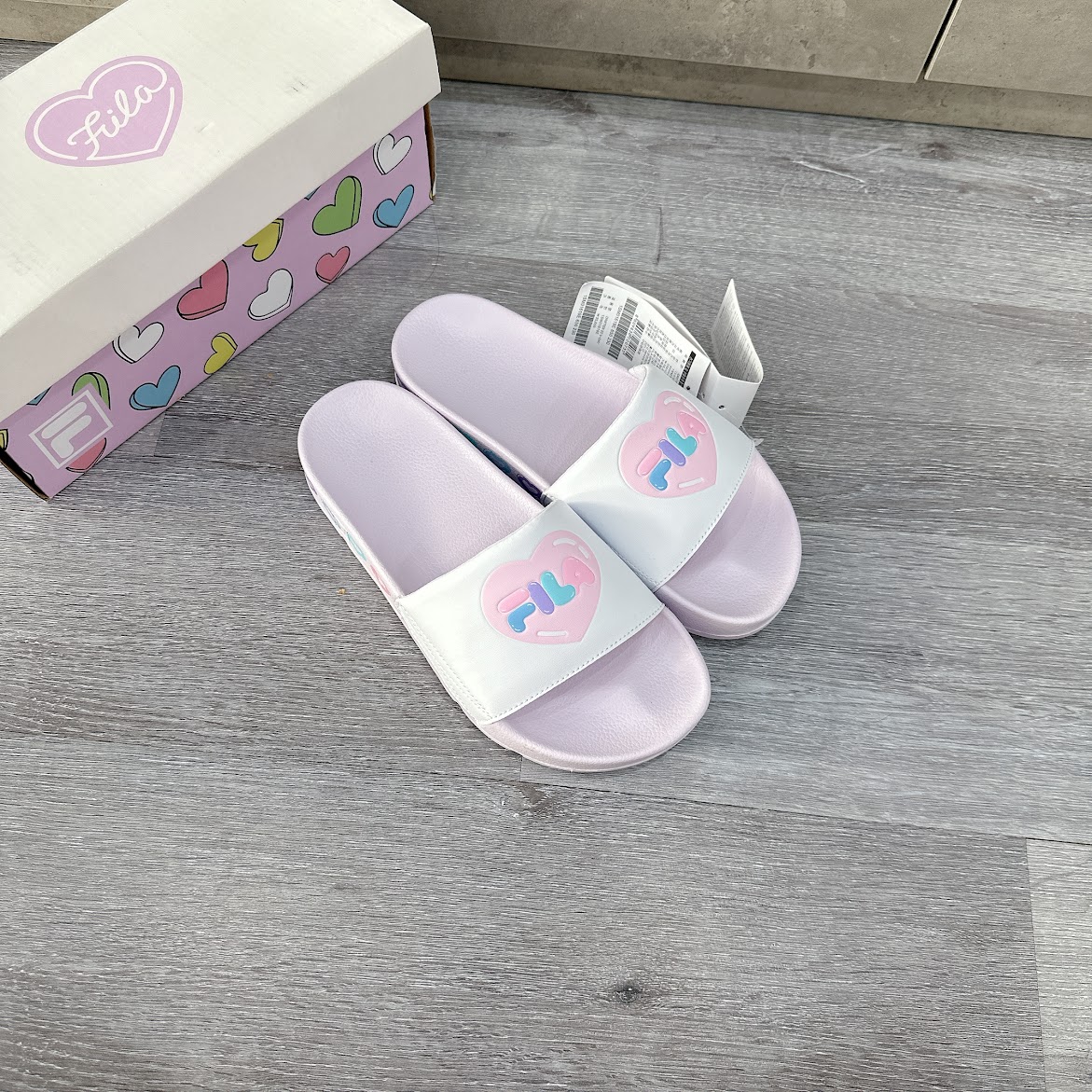 Dép FILA DRIFTER 22 V-DAY Trắng Đế Tím [ 1SM01619E 650 ] | CITISHOP