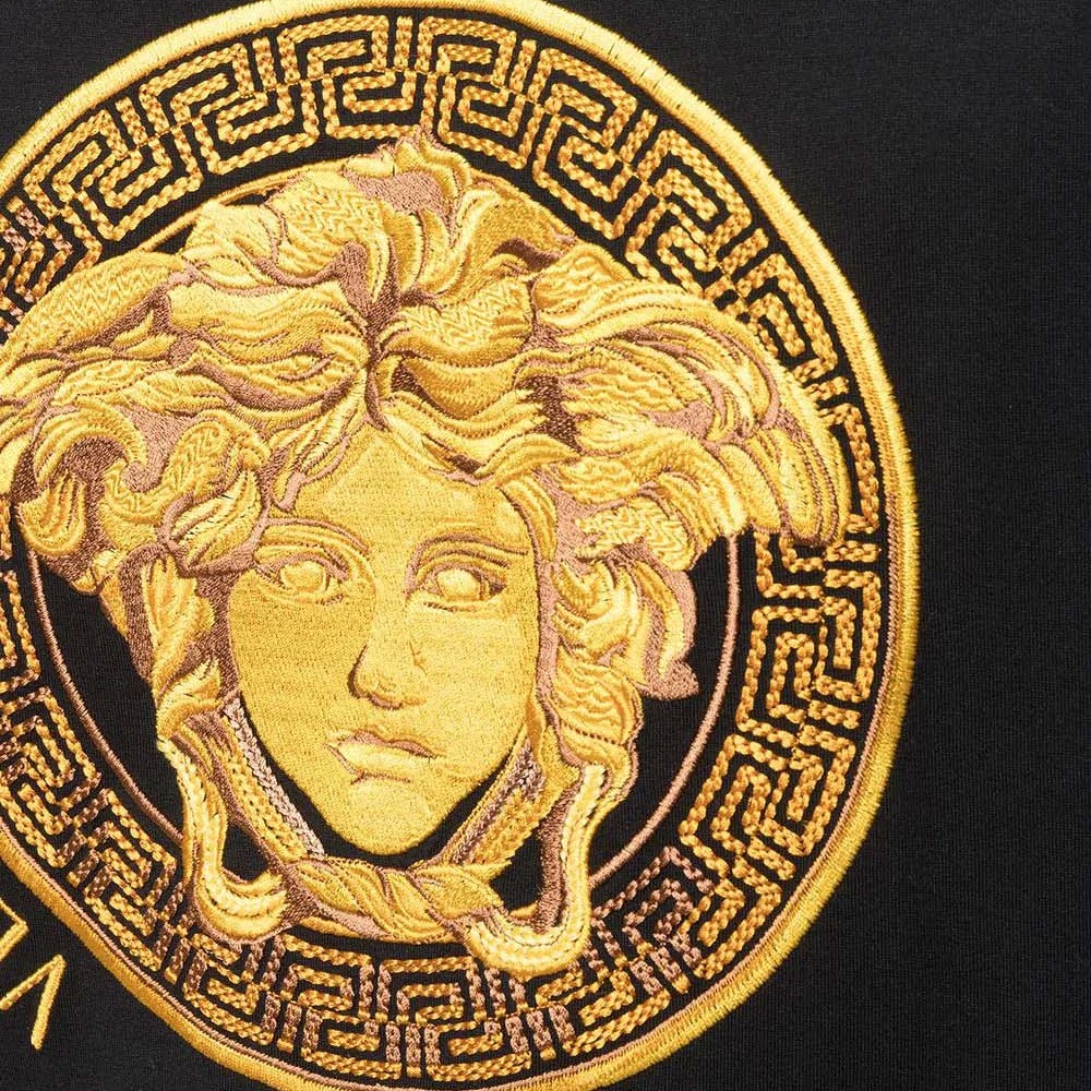 Versace T-Shirt Black Basic Medusa Logo 'Gold' | Duyet Fashion