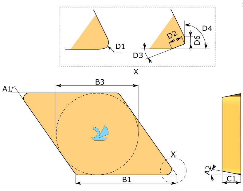Mảnh Dao Tiện TaeguTec VCMT080204-FM-CT3000 giá ưu đãi! | Vật Tư Cơ Khí 247