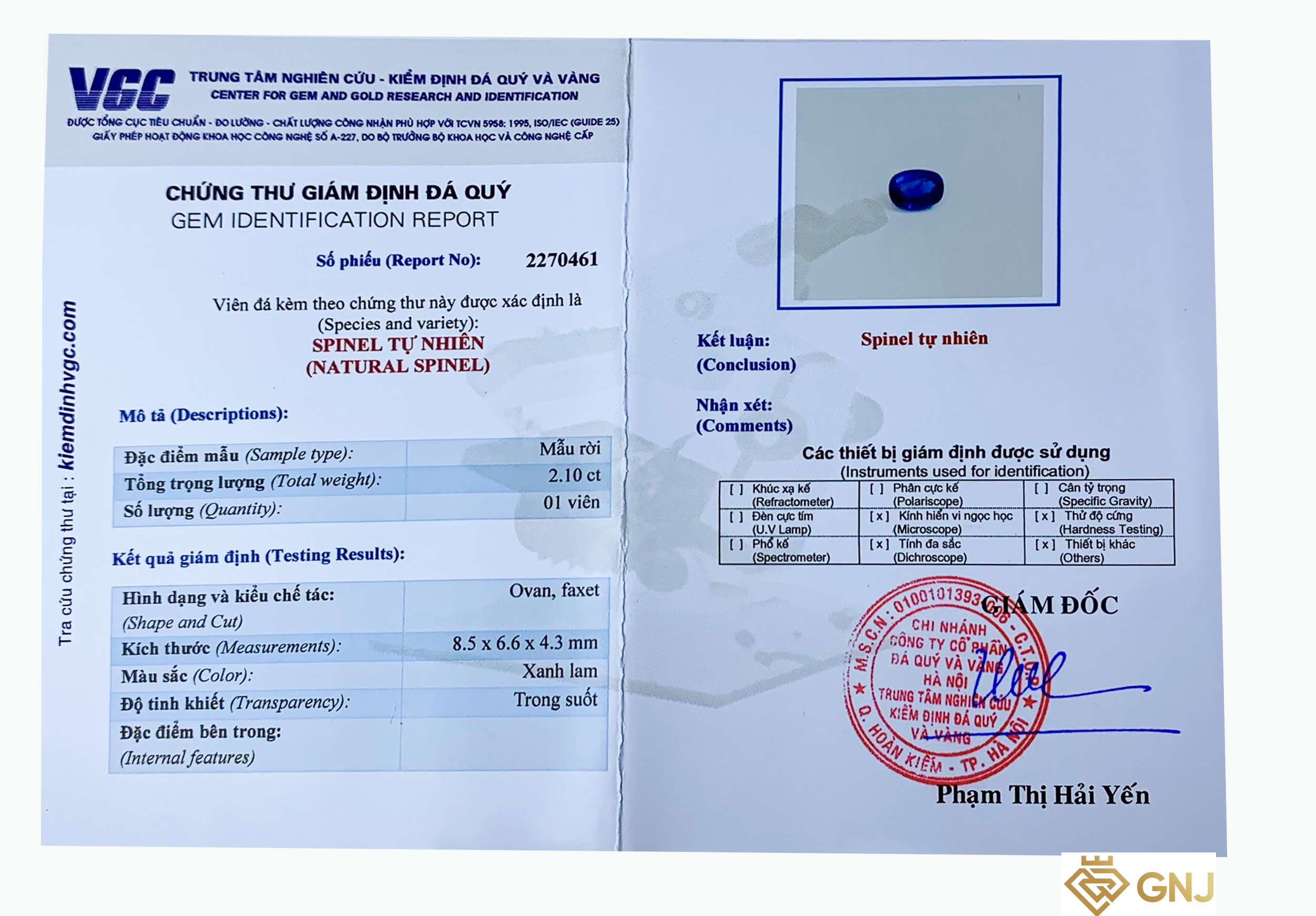 Spinel cobalt blue Lục Yên | GNJ - NATURAL GEMSTONE JEWELRY