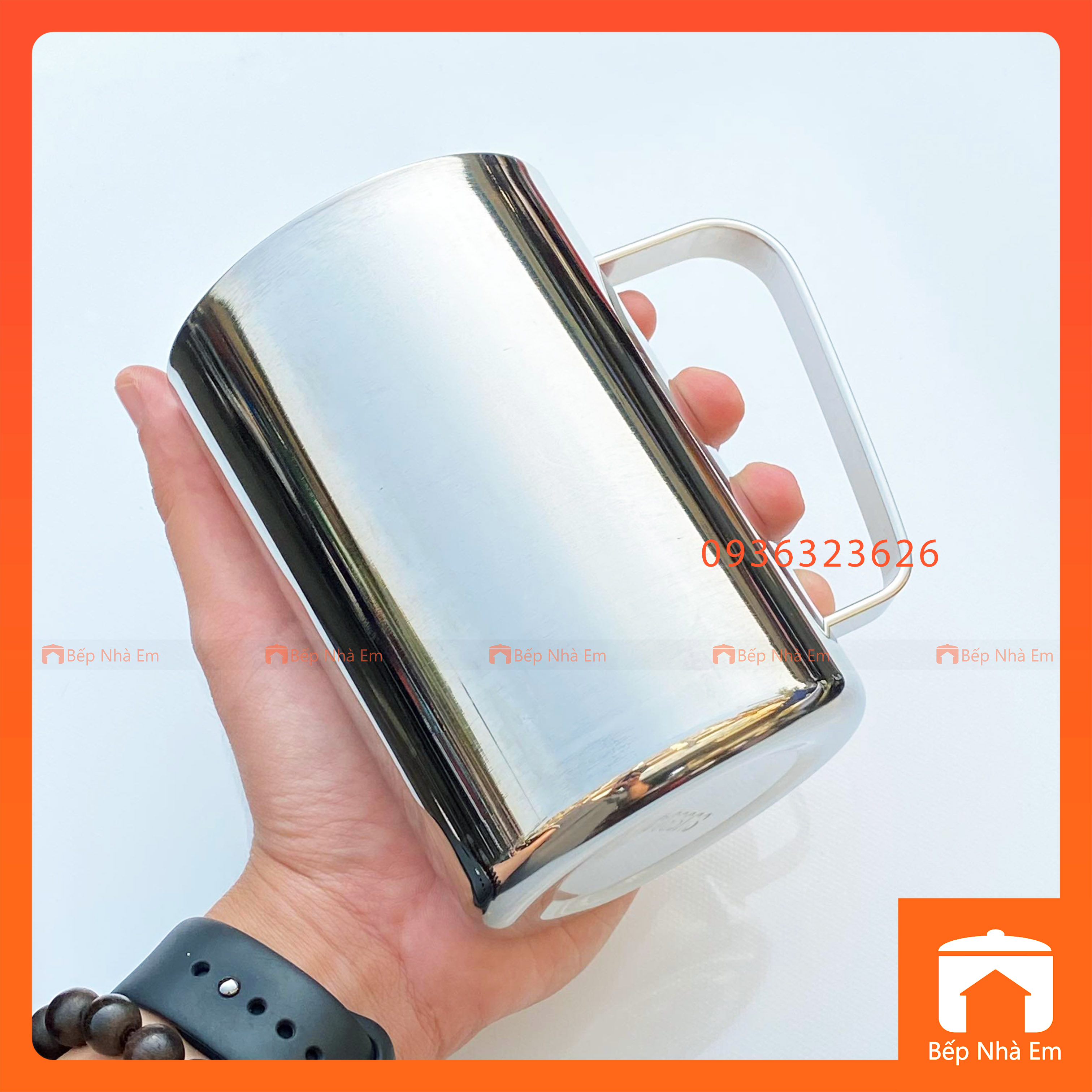 Ca Inox 304 2 Lớp Cách Nhiệt 500ml - Hàng Cao Cấp | Bếp Nhà Em