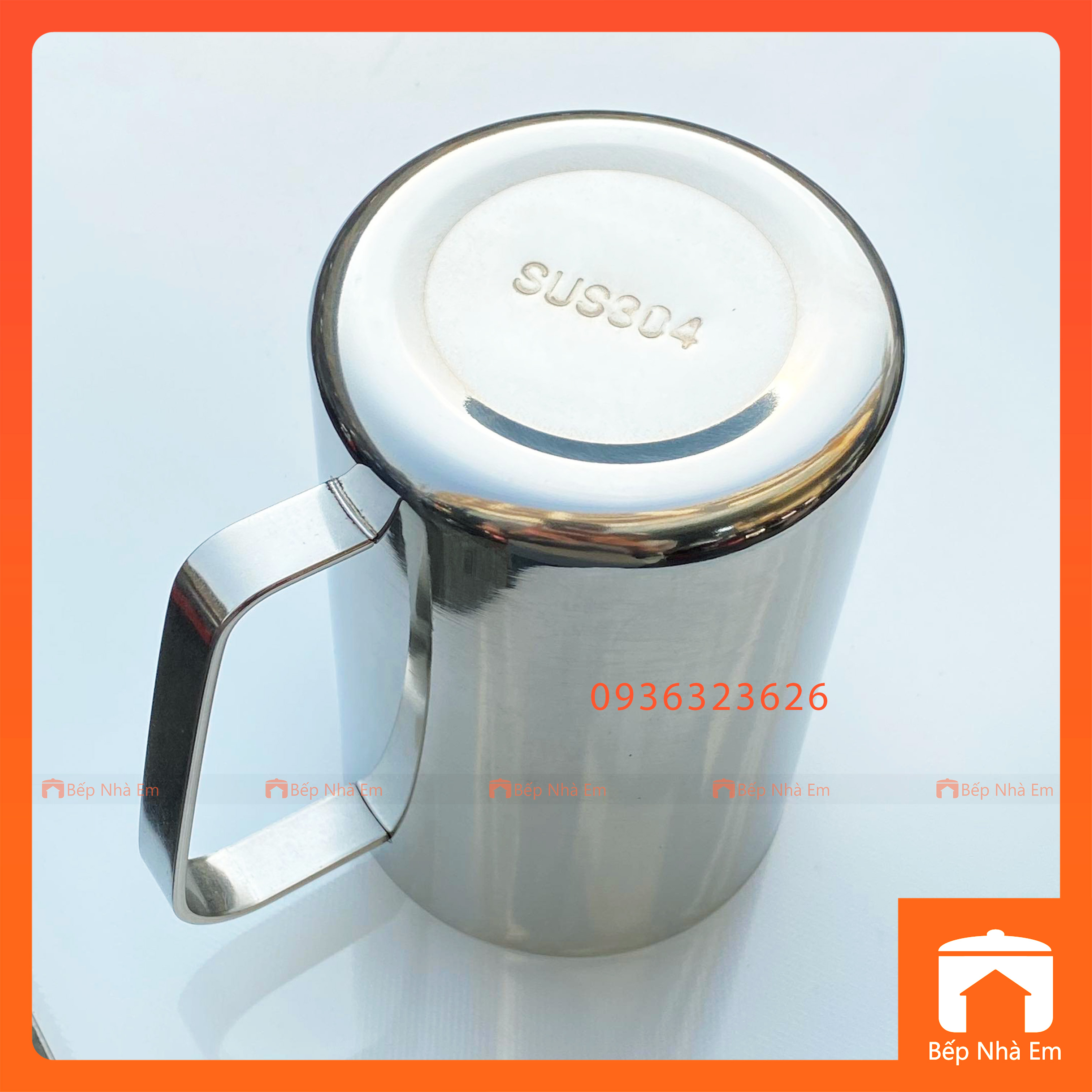 Ca Inox 304 2 Lớp Cách Nhiệt 500ml - Hàng Cao Cấp | Bếp Nhà Em