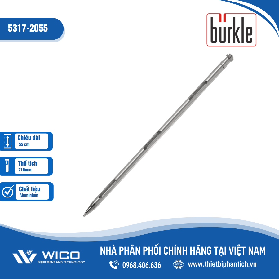 Xiên Lấy Mẫu Nhôm 3 Ngăn Buerkle 5317-2055 | 55cm | Thiết Bị Phân Tích™