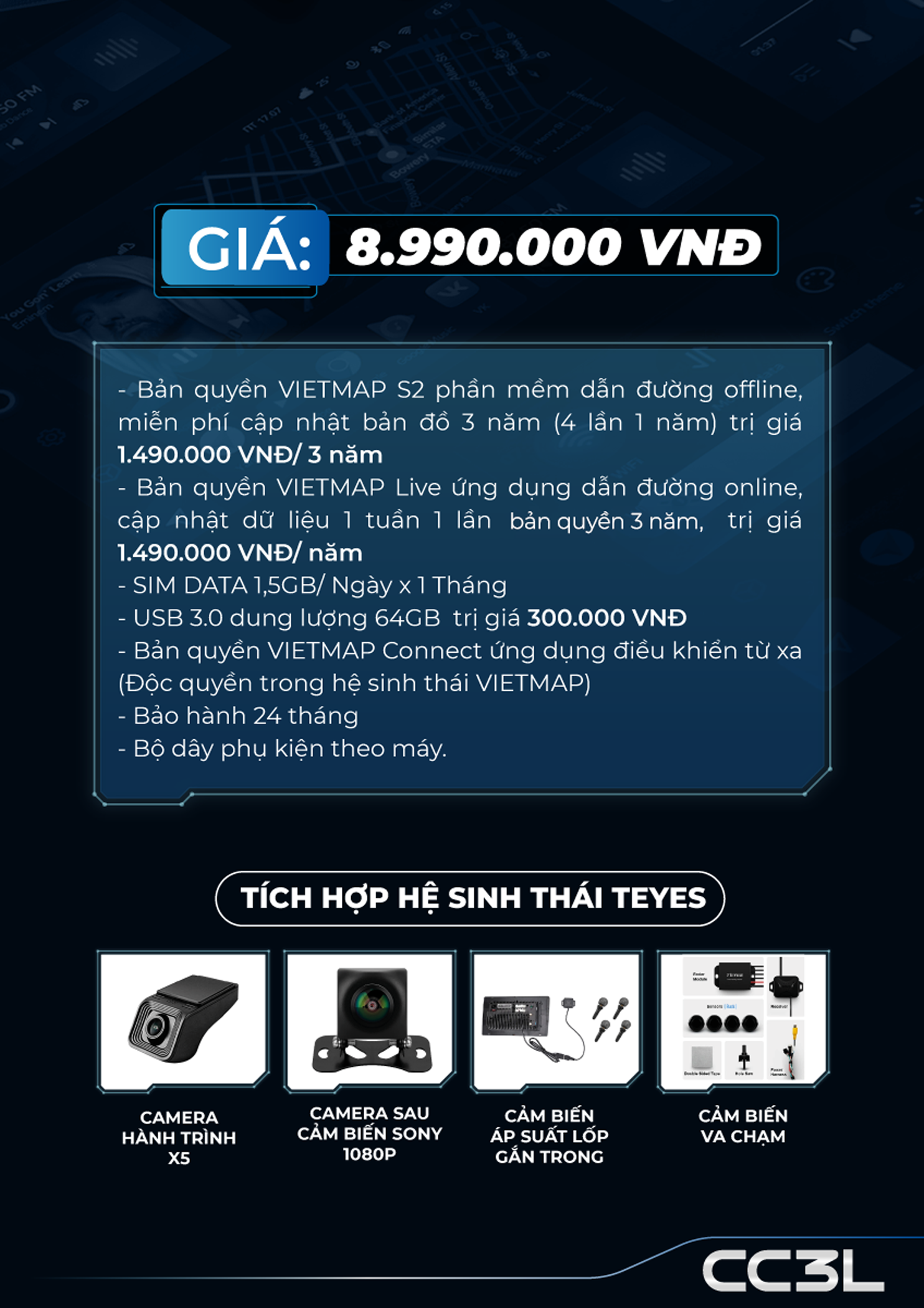 Màn hình ô tô TEYES CC3L | Chất lượng hiển thị đỉnh cao