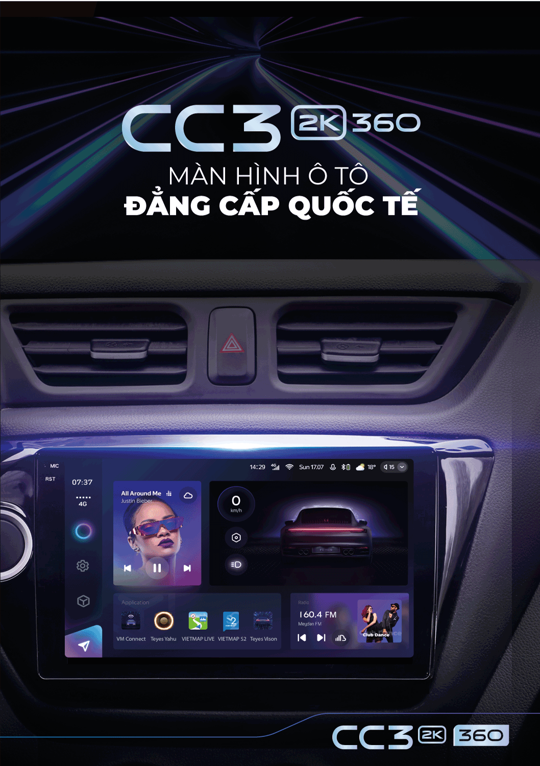 TEYES CC3 2K 360 Liền Camera 360 | Giải trí đa phương tiện