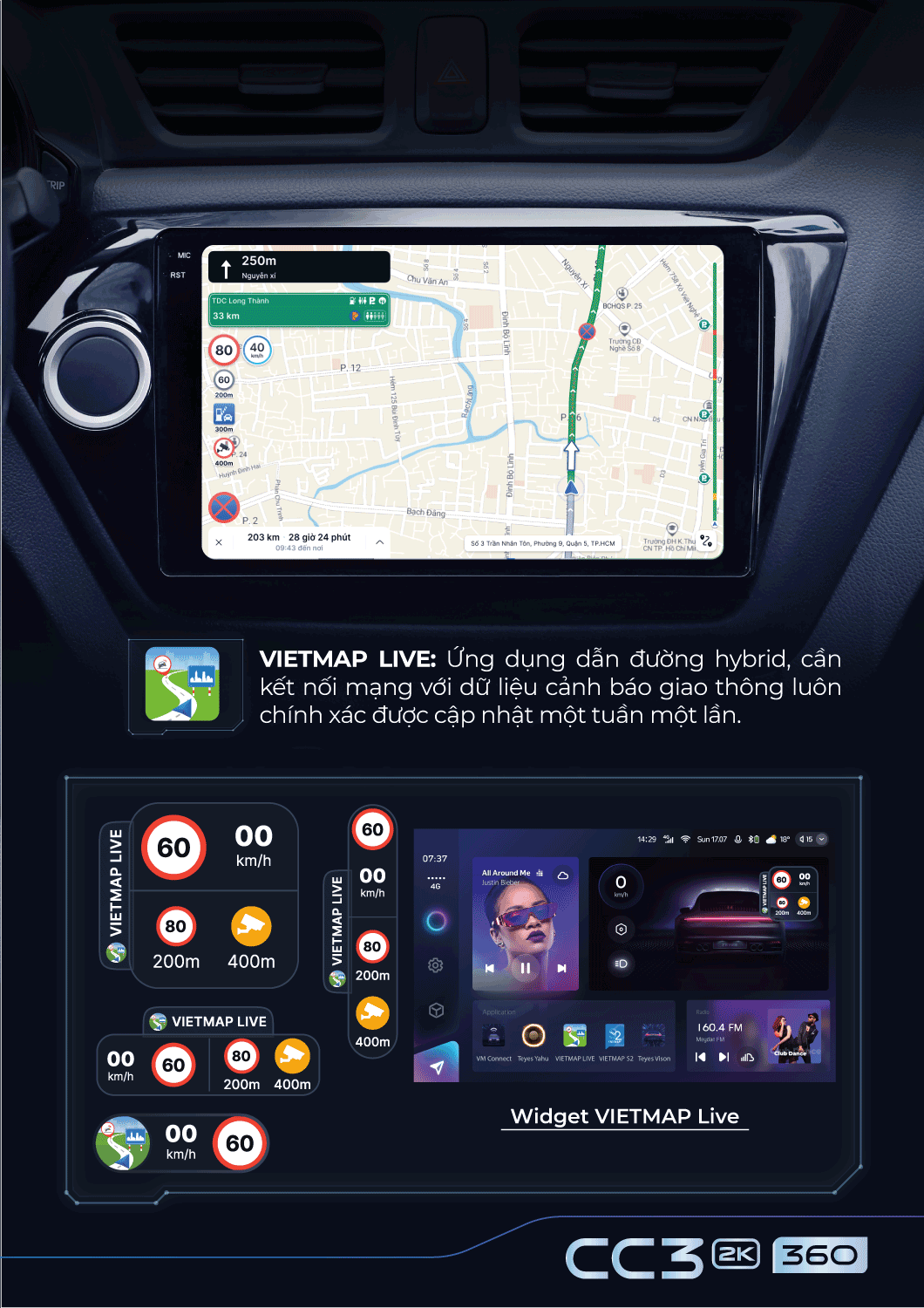 TEYES CC3 2K 360 Liền Camera 360 | Giải trí đa phương tiện