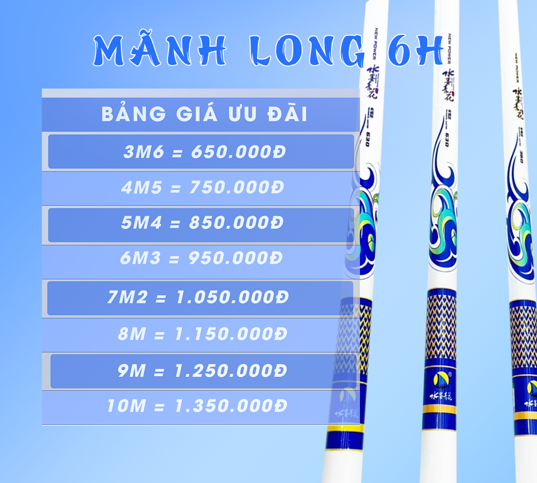 Mãnh Long 6H Cần Săn Hàng Nhẹ Giá Tầm Trung Thích Câu Đài - Shop