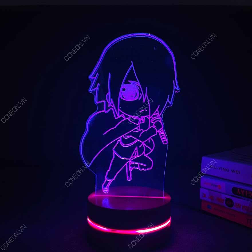 Đèn Led 3D Sasuke Chibi - Naruto, Đèn Led 16 Màu Hình Nhân Vật Hoạt ...