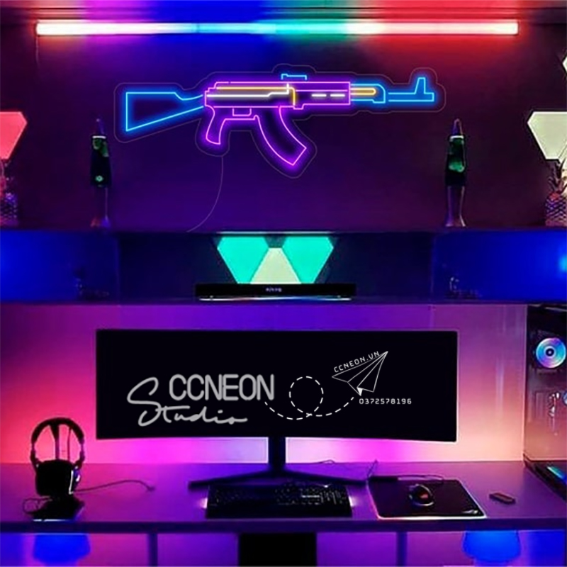 Đèn Led Neon Trang Trí Game Room Gun 1