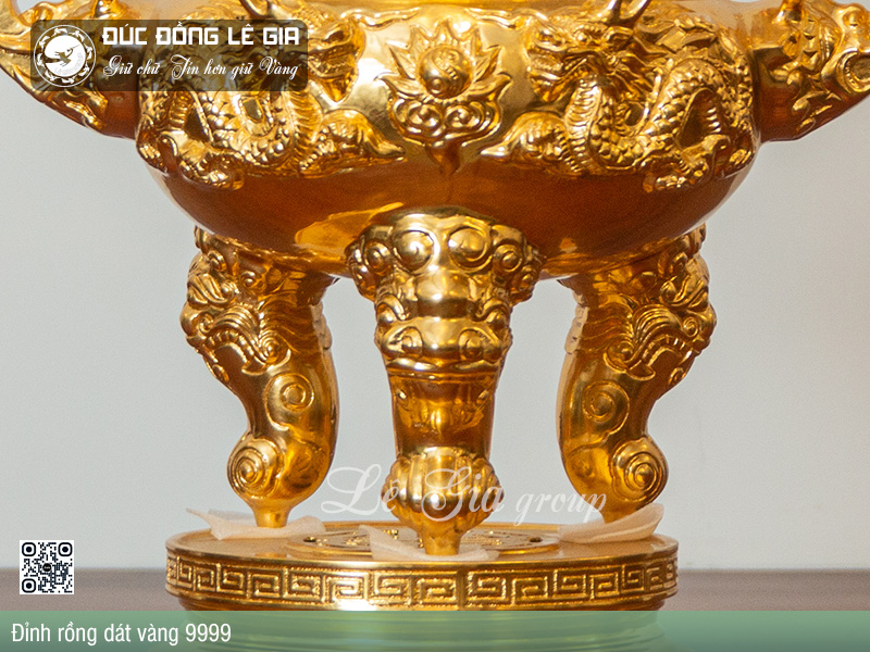 Đỉnh Thờ Bằng Đồng Hoa Văn Rồng dát vàng 9999 | Lê Gia Group - Giữ Chữ ...