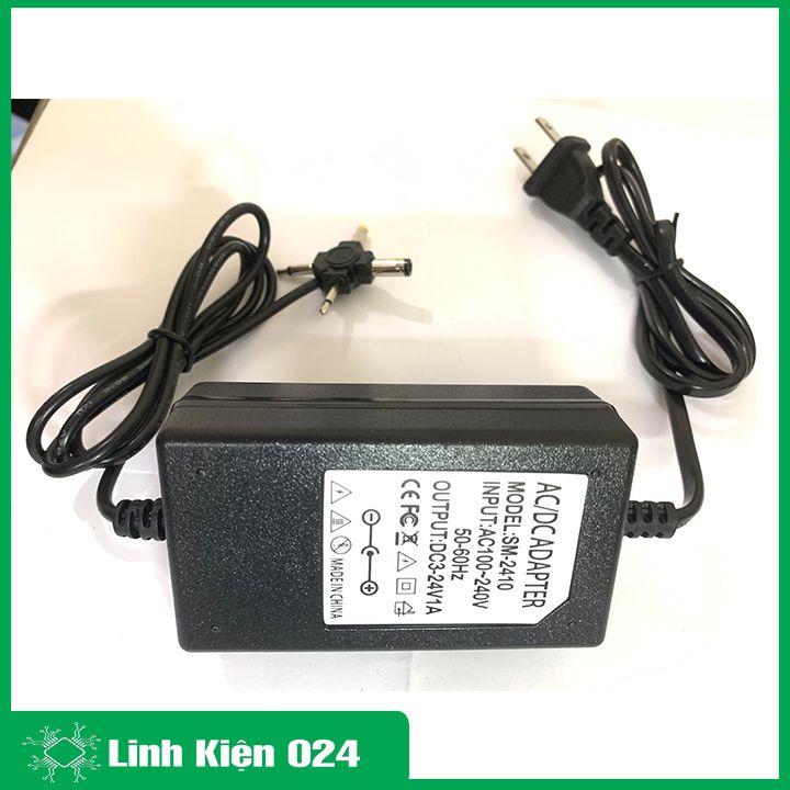 Nguồn Adapter Đa Năng Điều Chỉnh Điện Áp 3-24V 4 Đầu Ra Nguồn Máy Phun Săm
