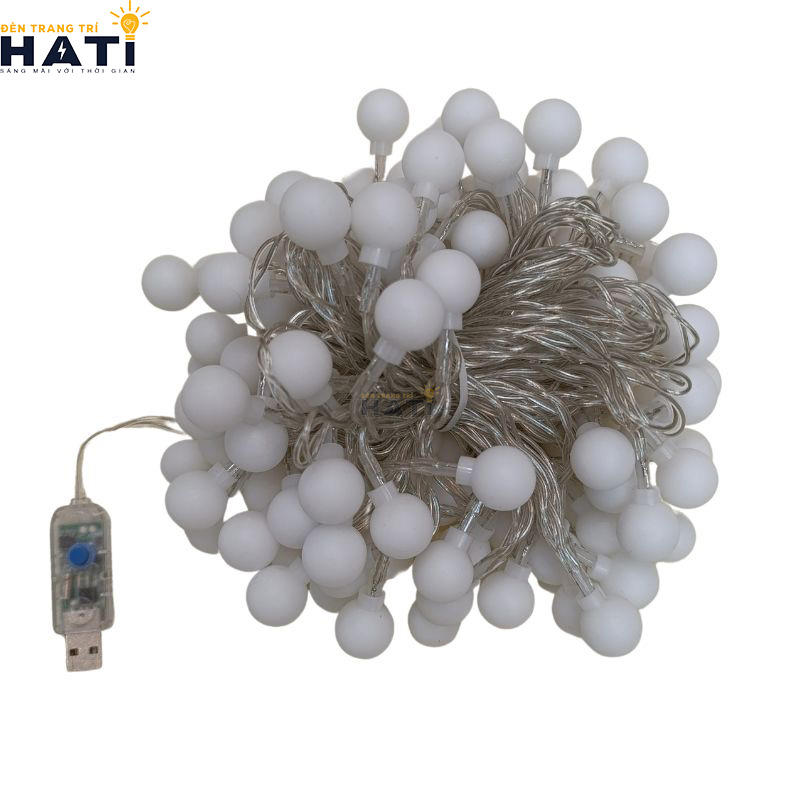 Led dây bi đục trắng cổng USB