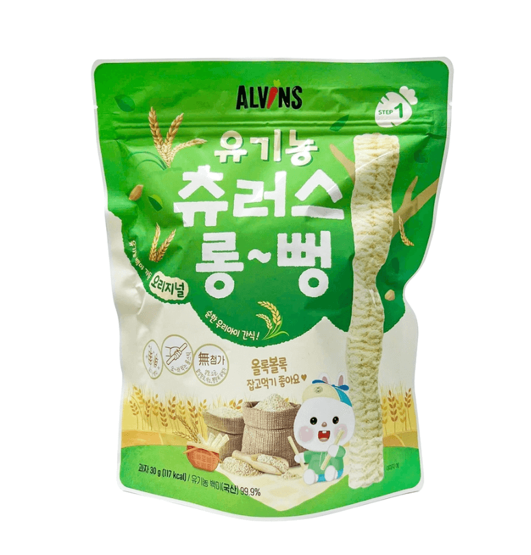 Bánh gạo hữu cơ thanh dài Alvins 6M+