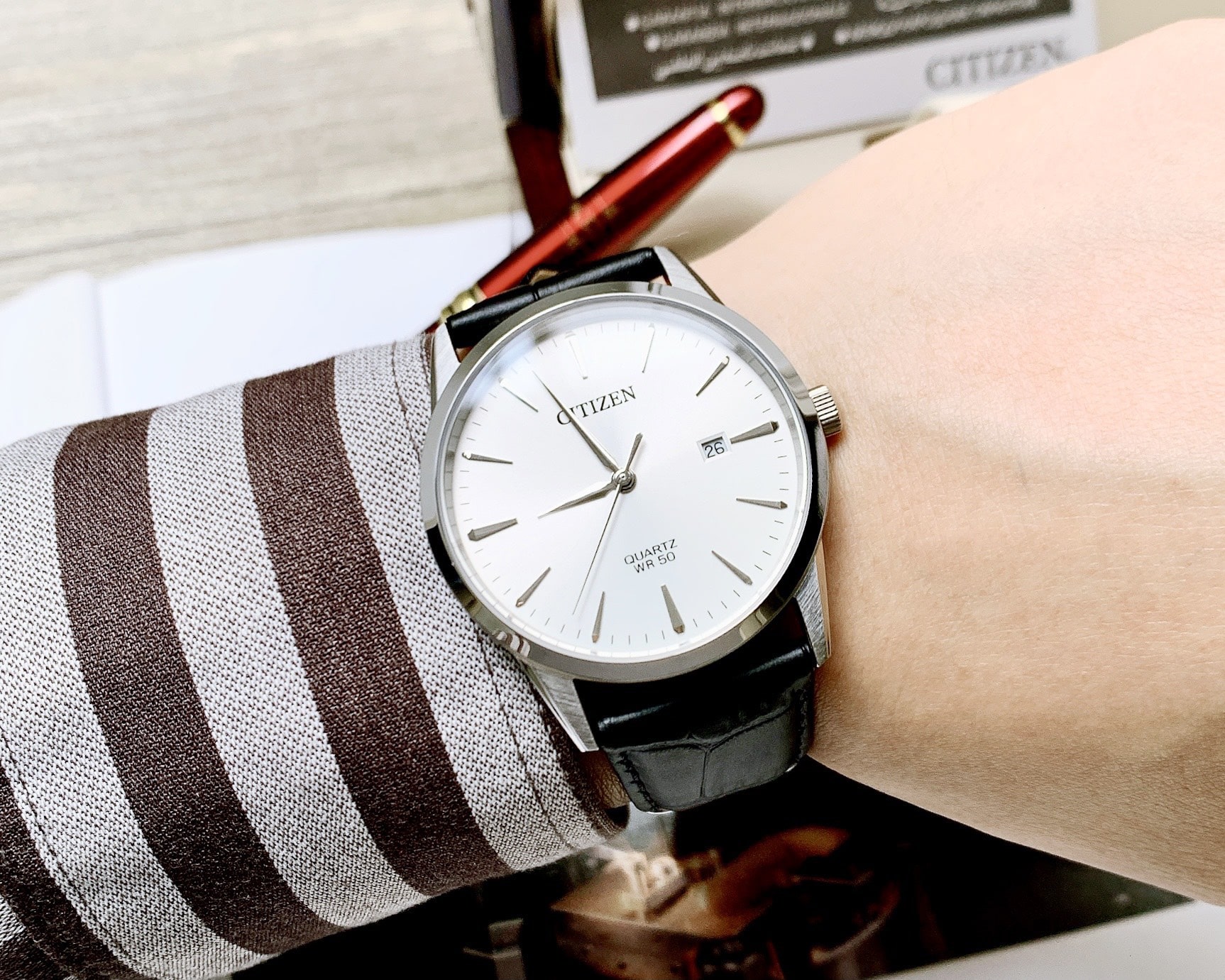 Đồng Hồ Nam Citizen Quartz BI5000-10A Dây Da Đồng Hồ Nam Citizen Quartz BI5000-10A Dây Da