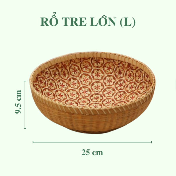 Rổ Tre Đan Hoa Thị 2 Lớp, Rổ Đựng Đồ Đa Năng Dùng Trang Trí Bàn Ăn