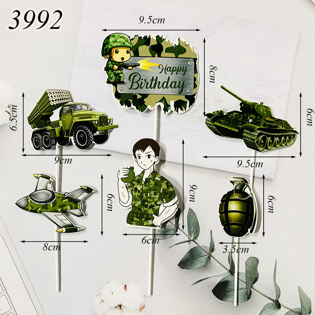 SCG-set cắm quân đội Phụ kiện sinh nhật Hướng Dương