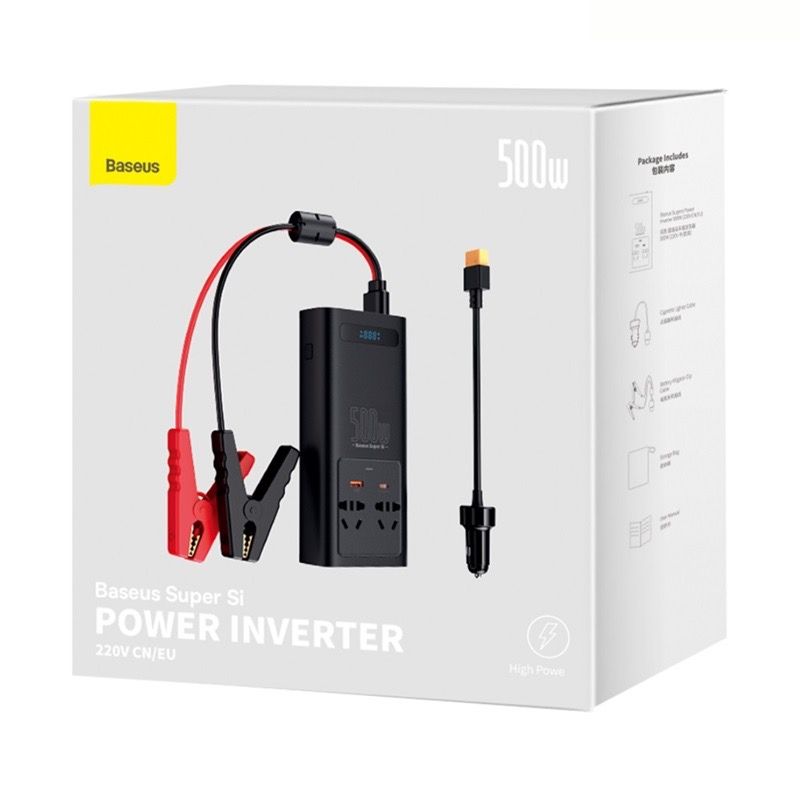 Bộ Chuyển Đổi Điện Áp DC to AC dùng cho Xe Hơi Baseus Super Si Power Inverter 500W (220V CNEU ...