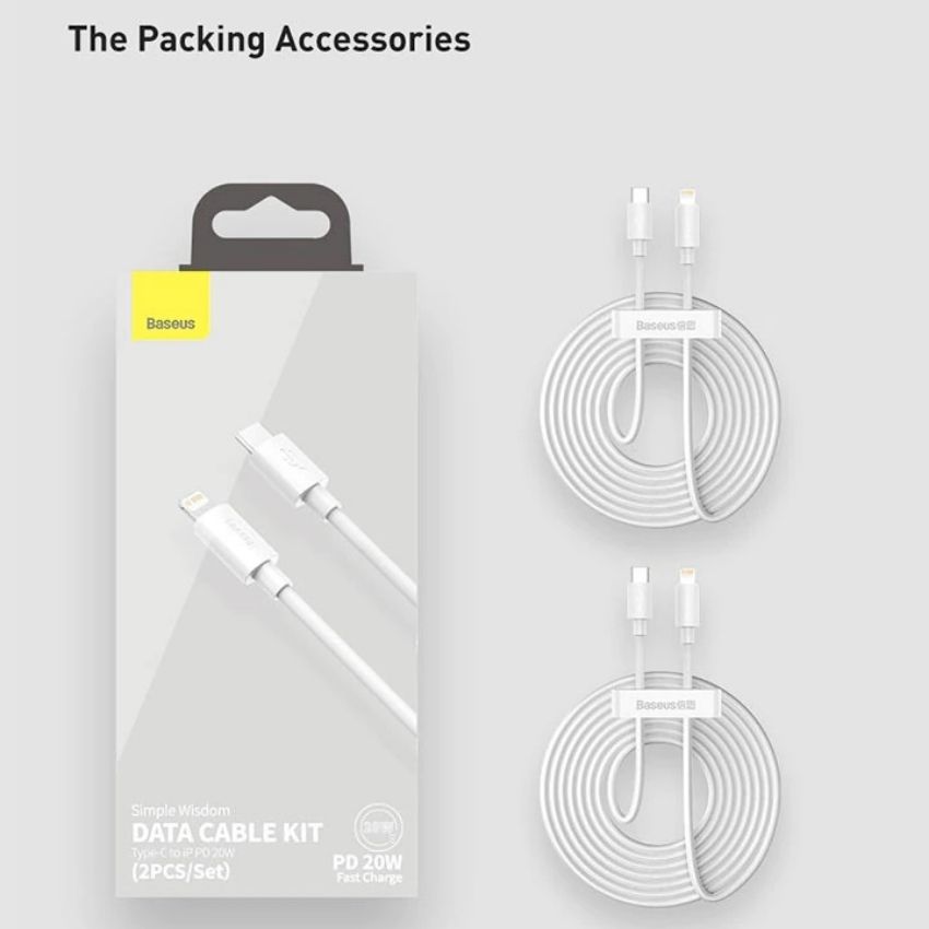 Bộ Combo 02 cáp sạc anh an toàn 20W và truyền dữ liệu thông minh Baseus ...