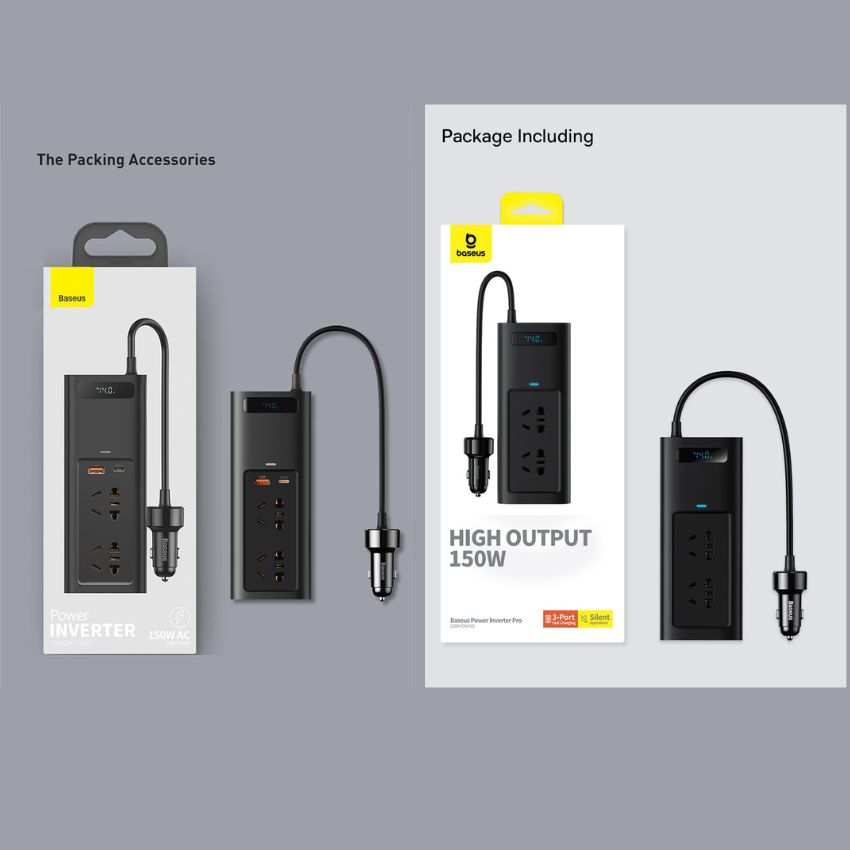 Bộ tẩu sạc tích hợp biến áp DC to AC 220V Baseus Power Inverter Pro 150W CGNB020101 | BASEUS ...