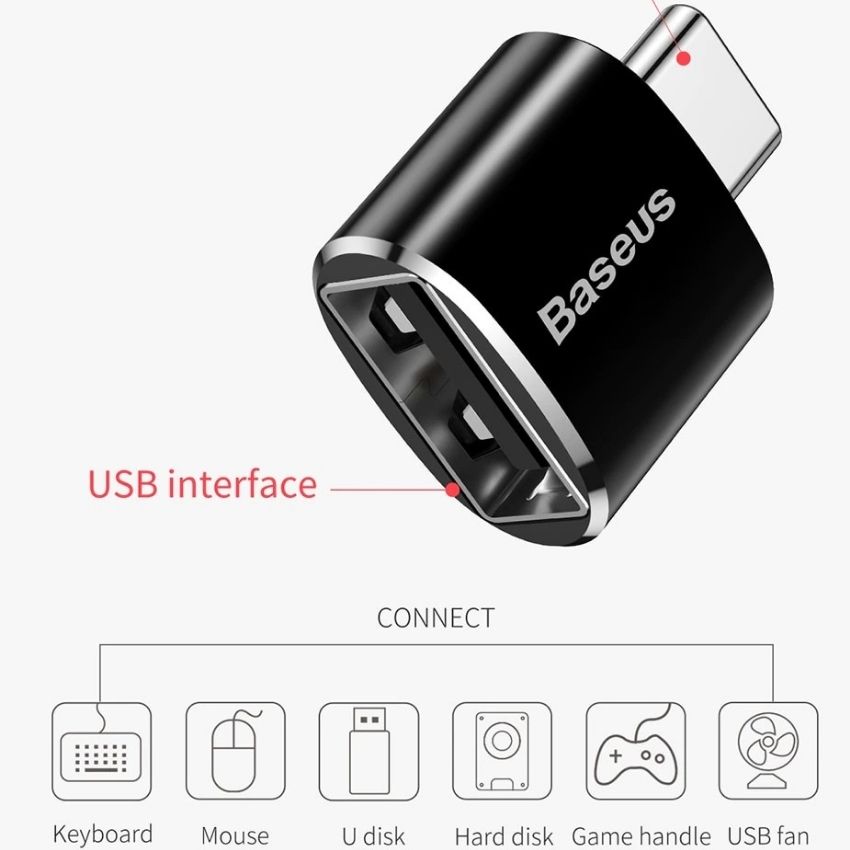 Đầu chuyển OTG Baseus Mini (3 phiên bản Type C female to USB, USB ...