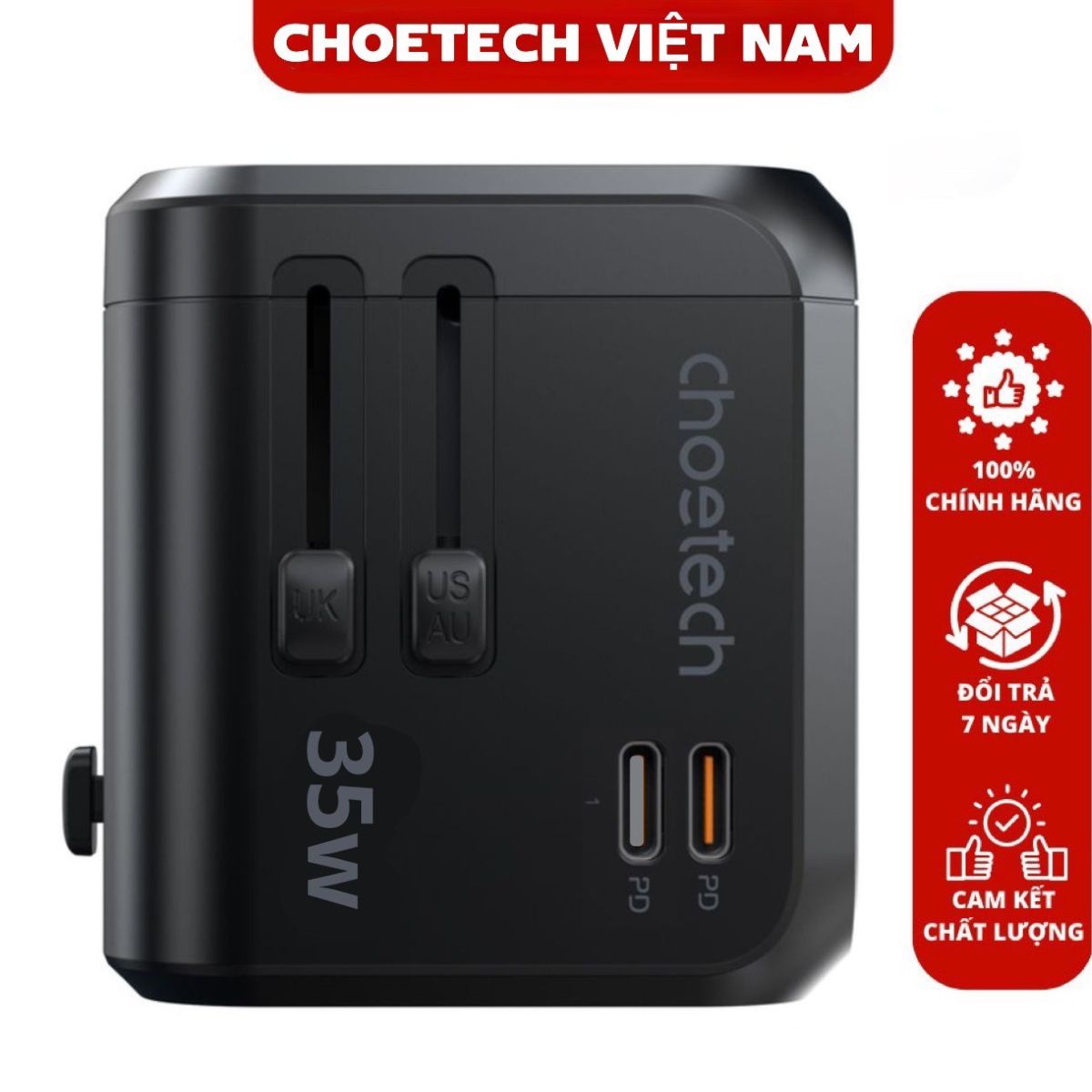 Củ sạc du lịch đa năng 35W Choetech PD5008 (Bản nâng cấp)- Hàng chính hãng | BASEUS SAIGON - Đại ...