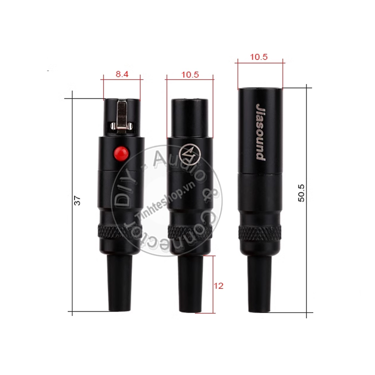 Jack mini XLR 6 pin đực - DIY mini male XLR audio jack | Tinh Tế Shop