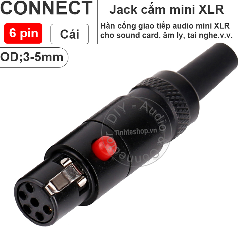 Jack mini XLR 6 pin đực - DIY mini male XLR audio jack | Tinh Tế Shop