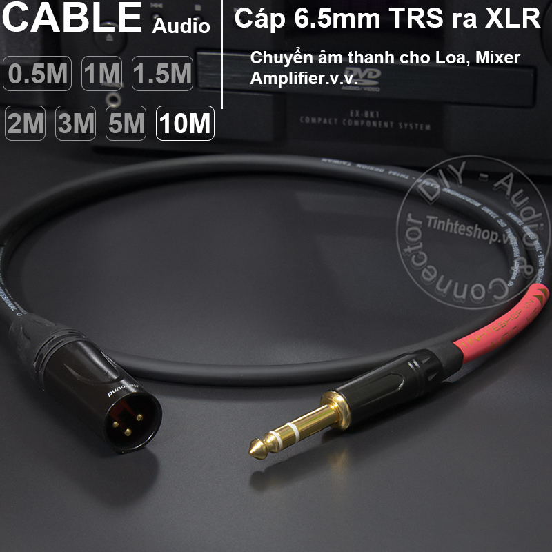 Dây 6 ly TRS sang canon đực DIY - Male 1/4 stereo to XLR | Tinh Tế Shop
